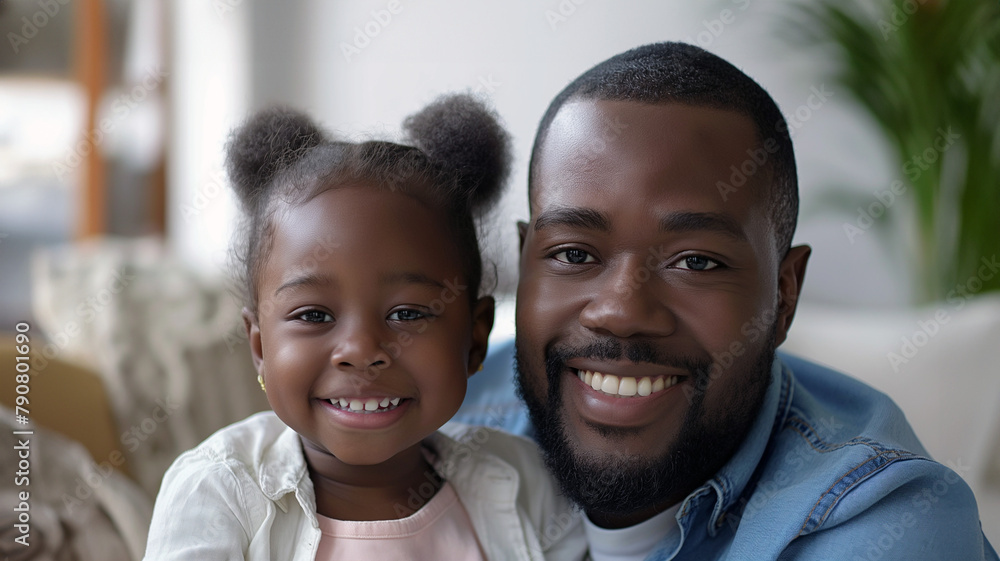 enjoy happy love black family african american father carrying daughter ...