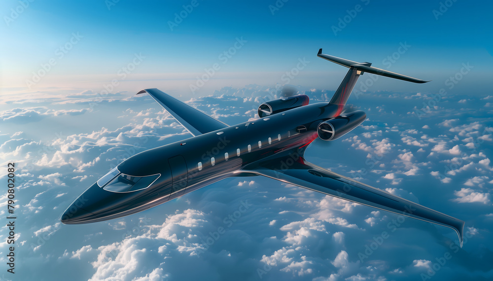 Against a backdrop of a clear blue sky, a sleek and modern electric ...