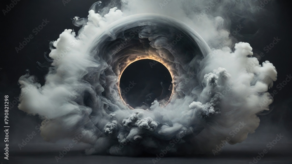 Circular Gray Smoke explodes outward, with dramatic smoke or fog effect ...