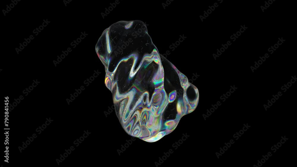 Abstract 3d glass shape with dispersion, colorful 3d holographic ...