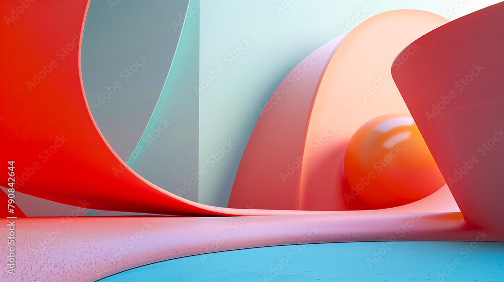 art deco, Scene of Retro art 3d abstract composition featuring ...