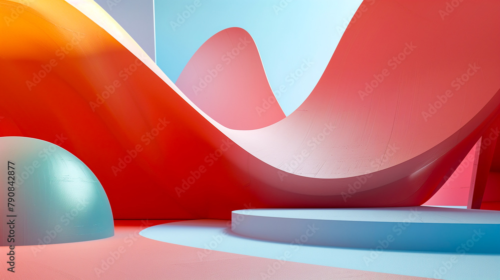 art deco, Scene of Retro art 3d abstract composition featuring ...
