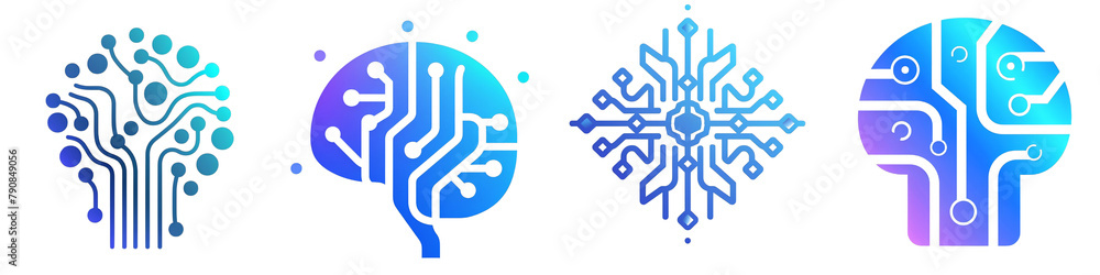 Generative AI clipart collection, symbol, logos, icons isolated on ...
