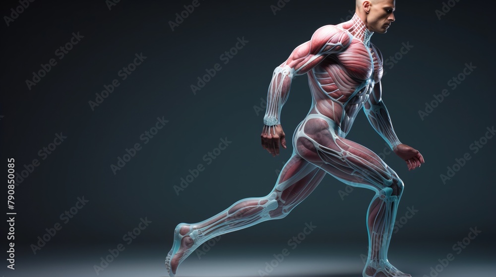 Anatomy of the muscles of a running man Stock Photo | Adobe Stock