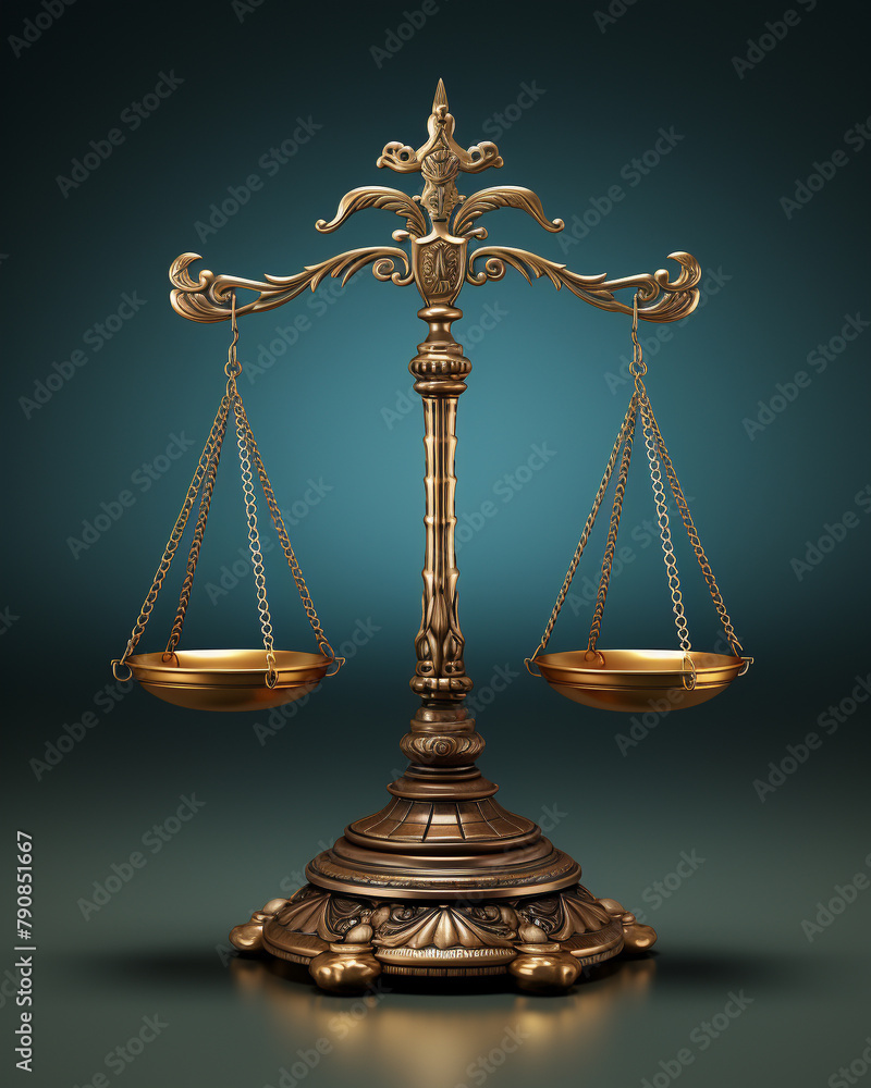 Hyper-realistic, 3D-rendered equal equivalent arm balance scale showing ...