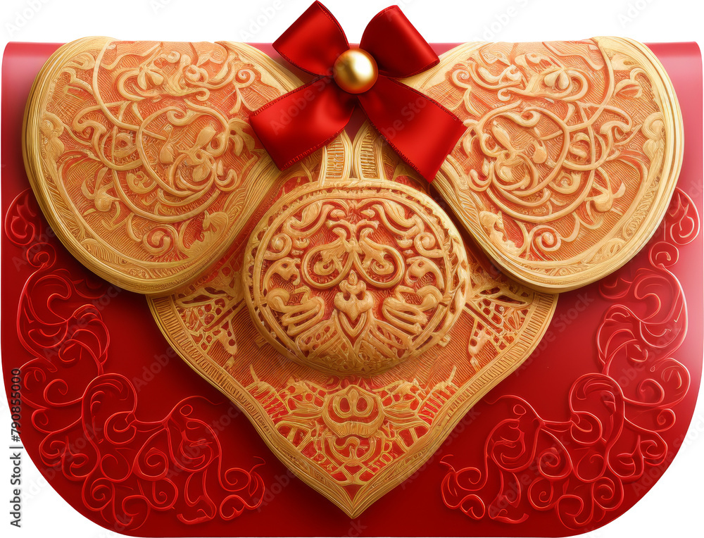 golden angpao,angpao made of gold isolated on white or transparent ...