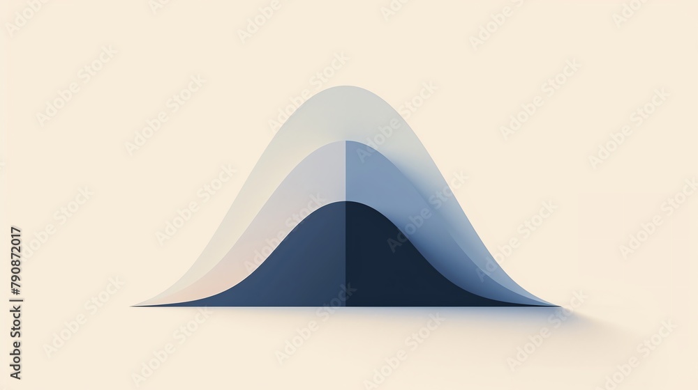 Graphic illustration of a precise normal distribution curve with shaded ...