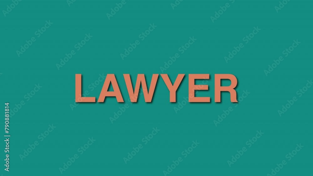 Lawyer Profession word Elegant title reveal text animation orange color ...