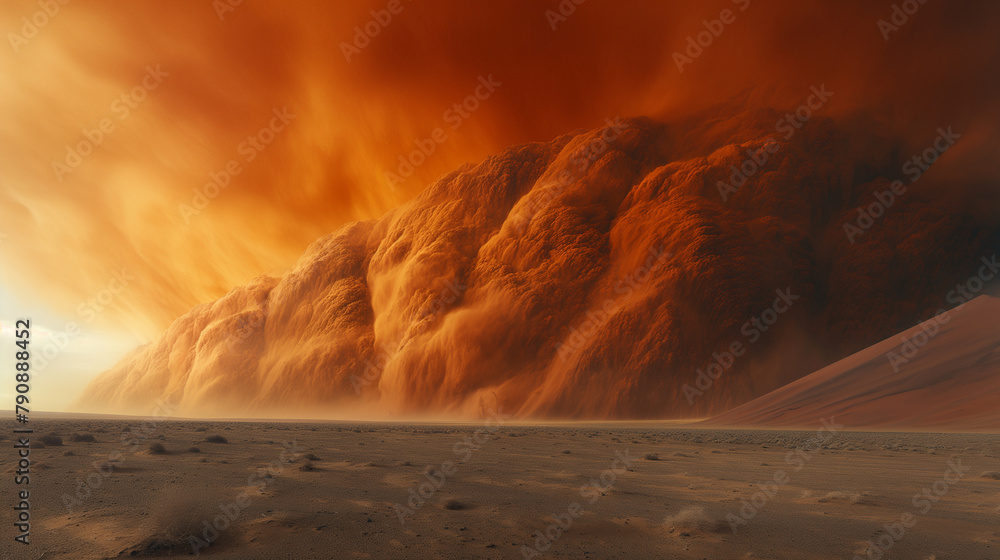 1. Sand Dunes Engulfed: Towering sand dunes swallowed by a swirling ...