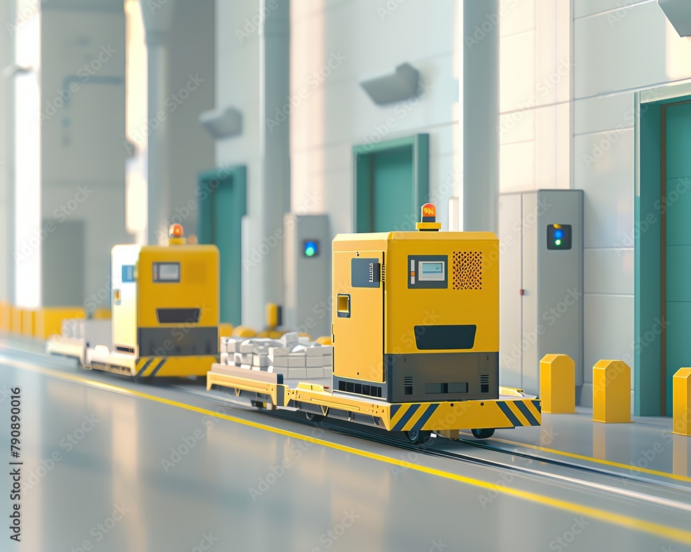 Automated guided vehicles (AGVs) are used to transport materials around ...