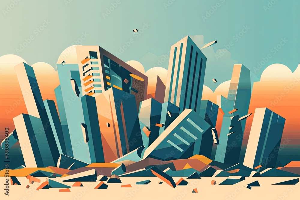 This vibrant illustration captures a dramatic explosion within a ...