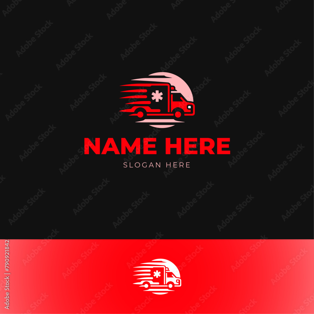 Minimal ambulance logo, featuring clean lines and a dynamic shape to ...