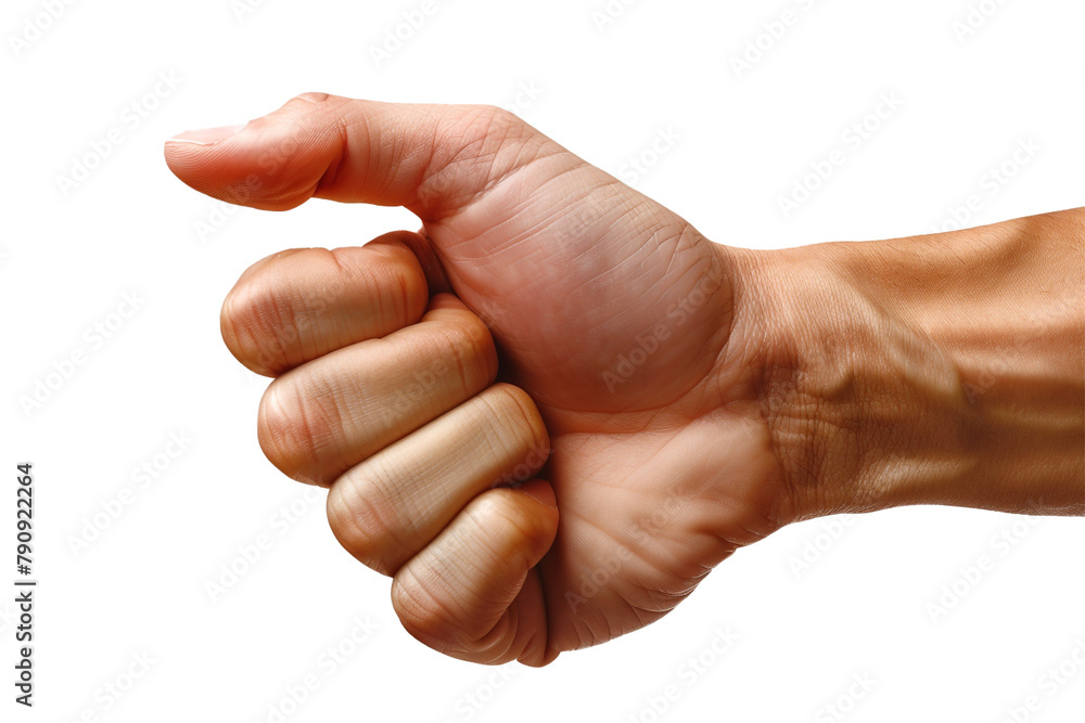 A hand making a shaka sign with thumb and pinky extended, isolated on ...