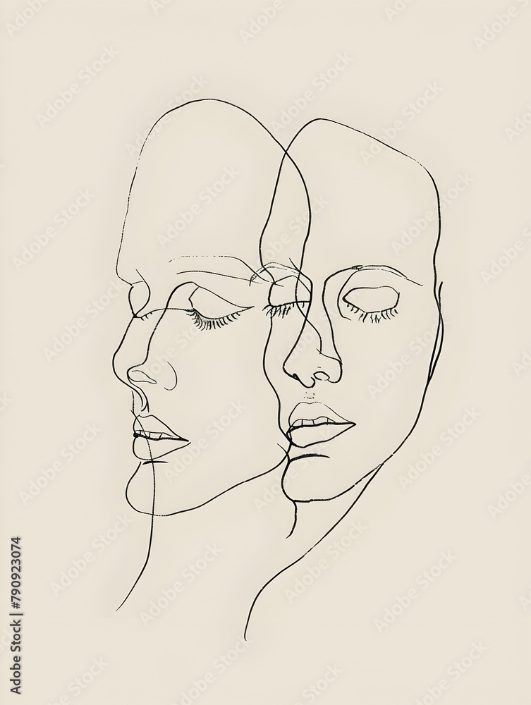 Minimalist Line Art: Simple black and white line drawings or sketches ...