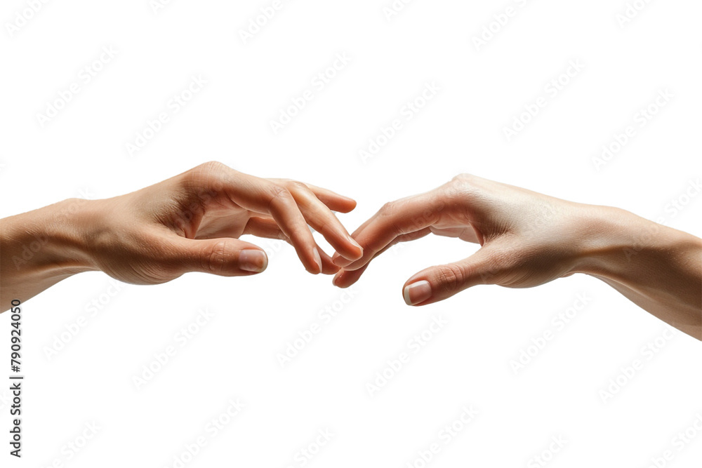 Fingers intertwined, forming a bond that transcends distance. Isolated ...