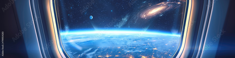 An aerial view of Earth taken from an airplane window, showing land ...