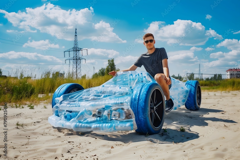 Young male builds supercar from recycled plastic bottles, eco friendly ...