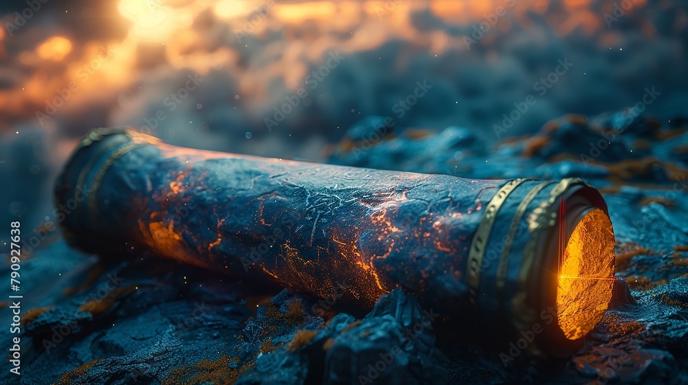 Prophecy scroll, celestial alignment, prophecy reveal illustration ...