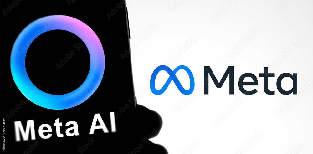 Dhaka, Bangladesh- 21 April 2024: Meta AI logo is displayed on ...