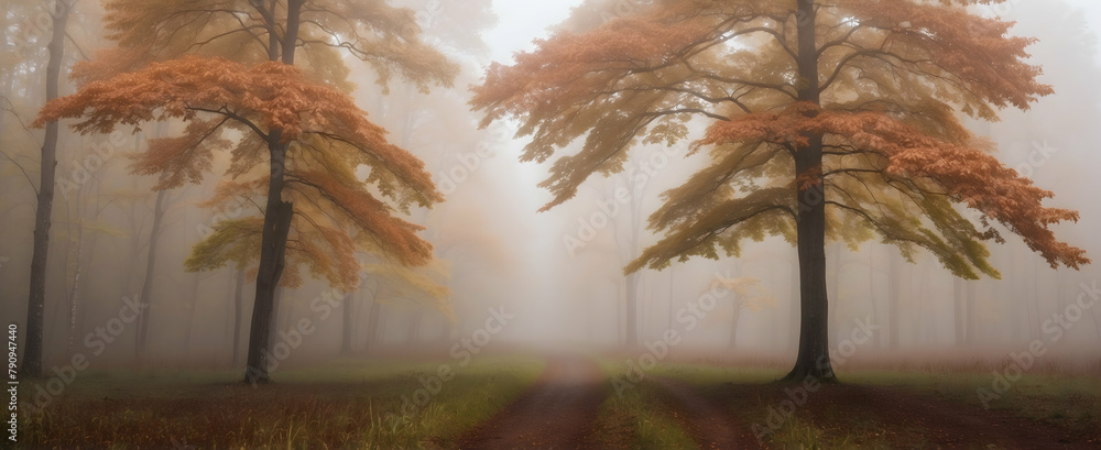 Misty Maple Canada maple forests enveloped in misty rain evoking the ...