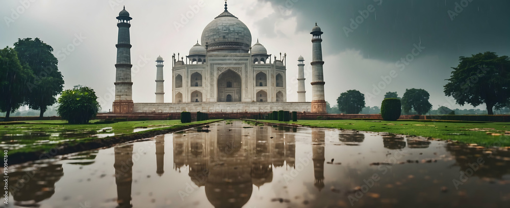 Monsoon Majesty: Reflecting the Regal Touch of India's Taj Mahal in ...