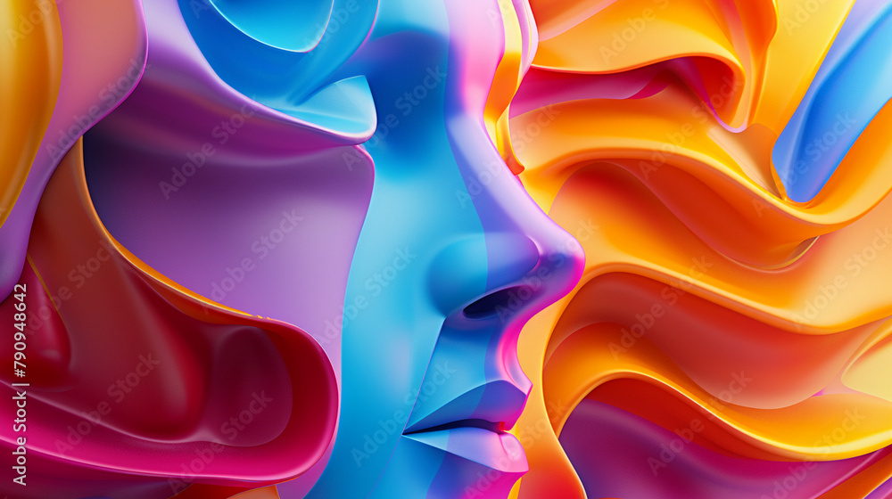 Abstract representation of human sentiment, 3D vector illustration with ...