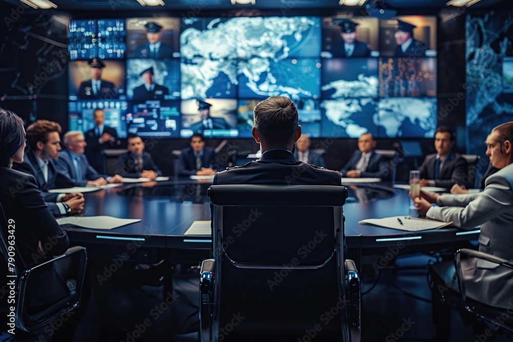 Command center with TV screens with surveillance Stock Photo | Adobe Stock