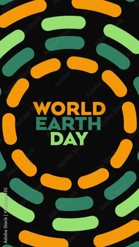 vertical World Earth Day colorful motion graphics seamlessly loopable ...