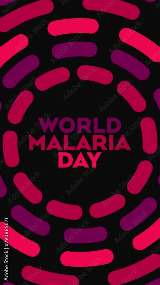 vertical World Malaria Day colorful motion graphics seamlessly loopable ...