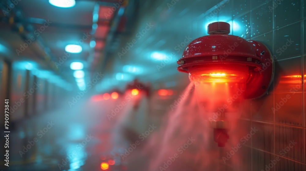 Indoor fire suppression system from different angles Stock Photo ...