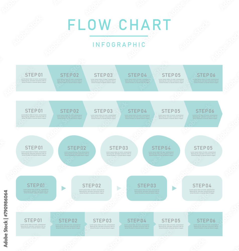 Set of information infographic elements business process Work flow ...