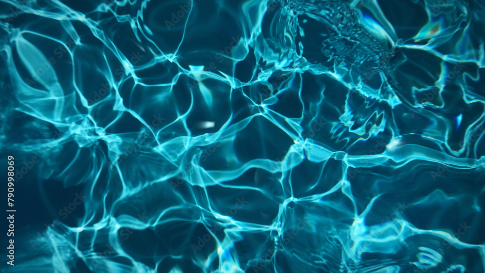 Animated transparent clean blue swimming pool water surface with waves ...