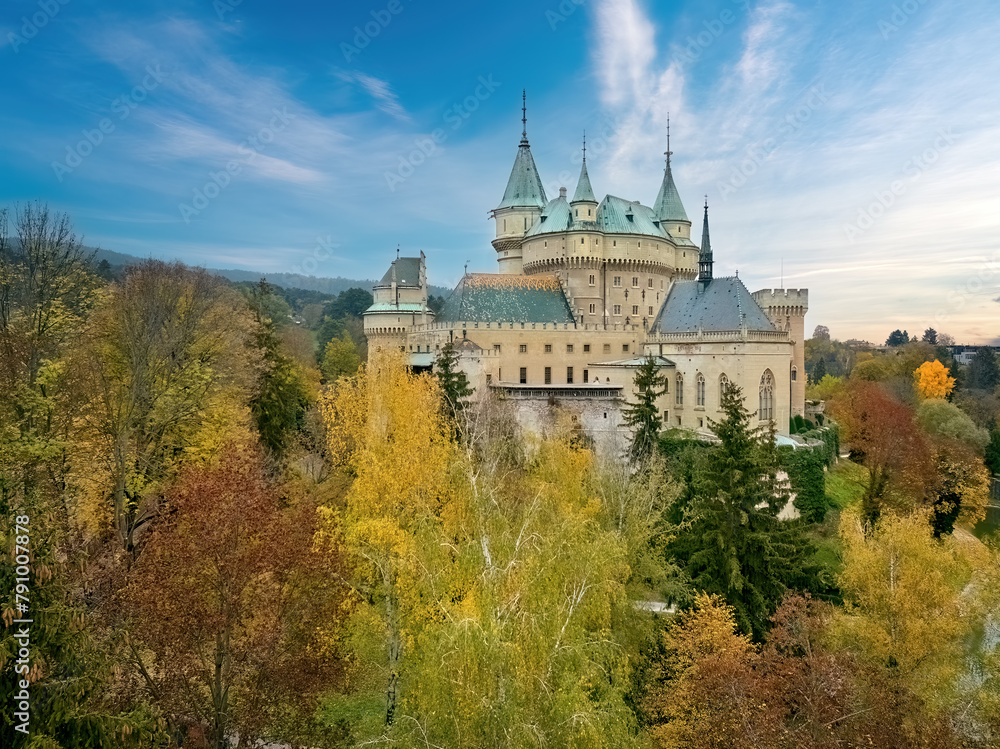 Aerial View of Bojnice Castle in a Neo-Gothic Romantic style - UNESCO ...