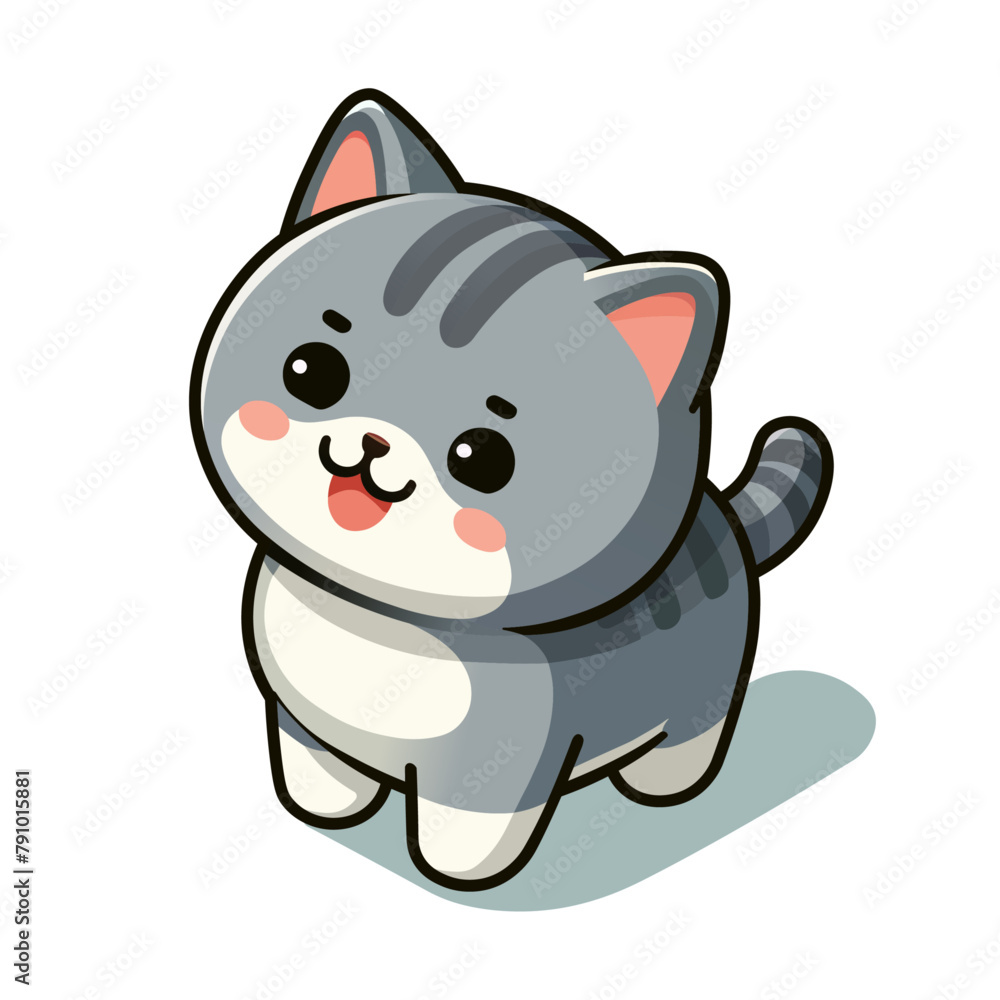 Isometric cute happy british shorthair ketten cat cartoon character ...