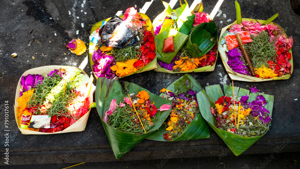 Bali MARCH 2024 - Traditional balinese handmade canang sari offering to ...