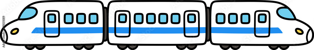 High speed bullet train cartoon drawing. Cute simple hand drawn doodle ...