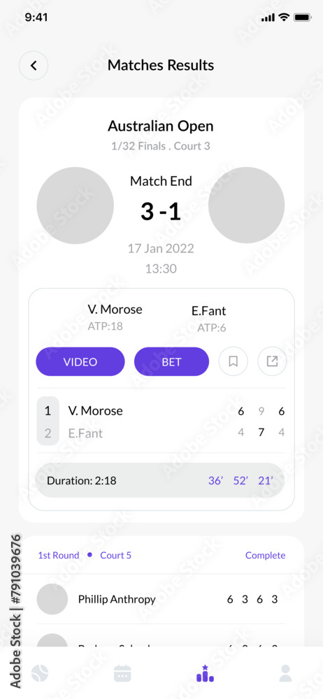 Sport Score Recorder, Tennis Match Results and Game Score Tracker and ...