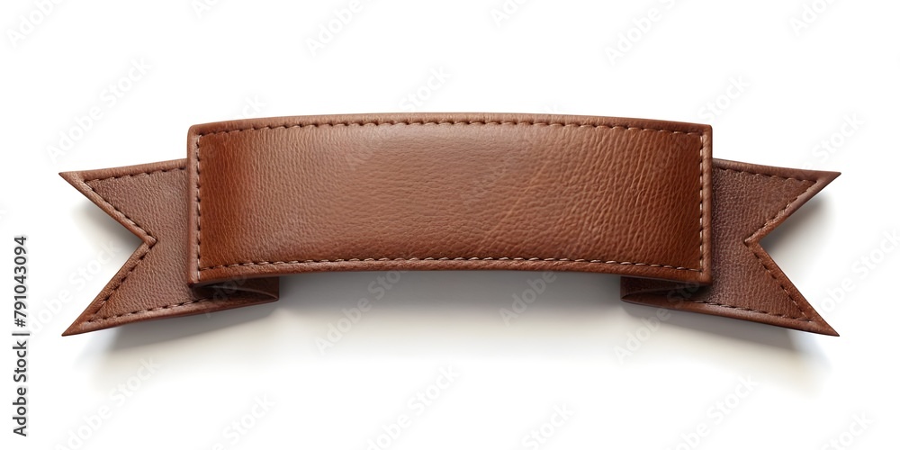 Leather Ribbon for Elegant Layouts and Titles. 3D element to compose a ...