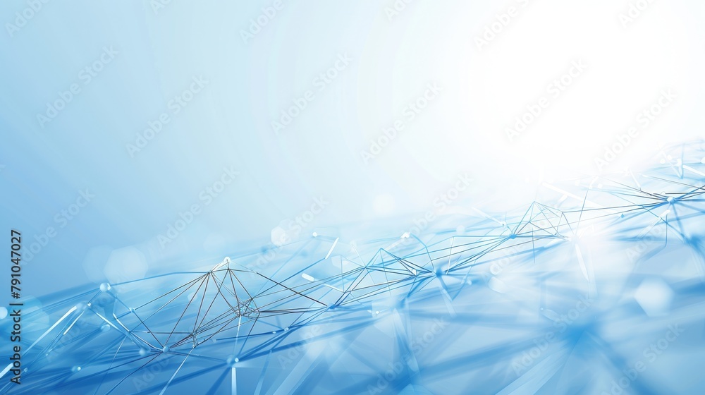 Abstract network connections with pastel nodes and delicate lines on a ...