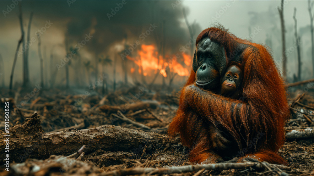 Portrait of the devastating impact of deforestation, featuring an ...