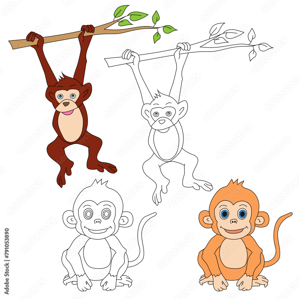 Monkey Clipart. Wild Animals clipart collection for lovers of jungles ...