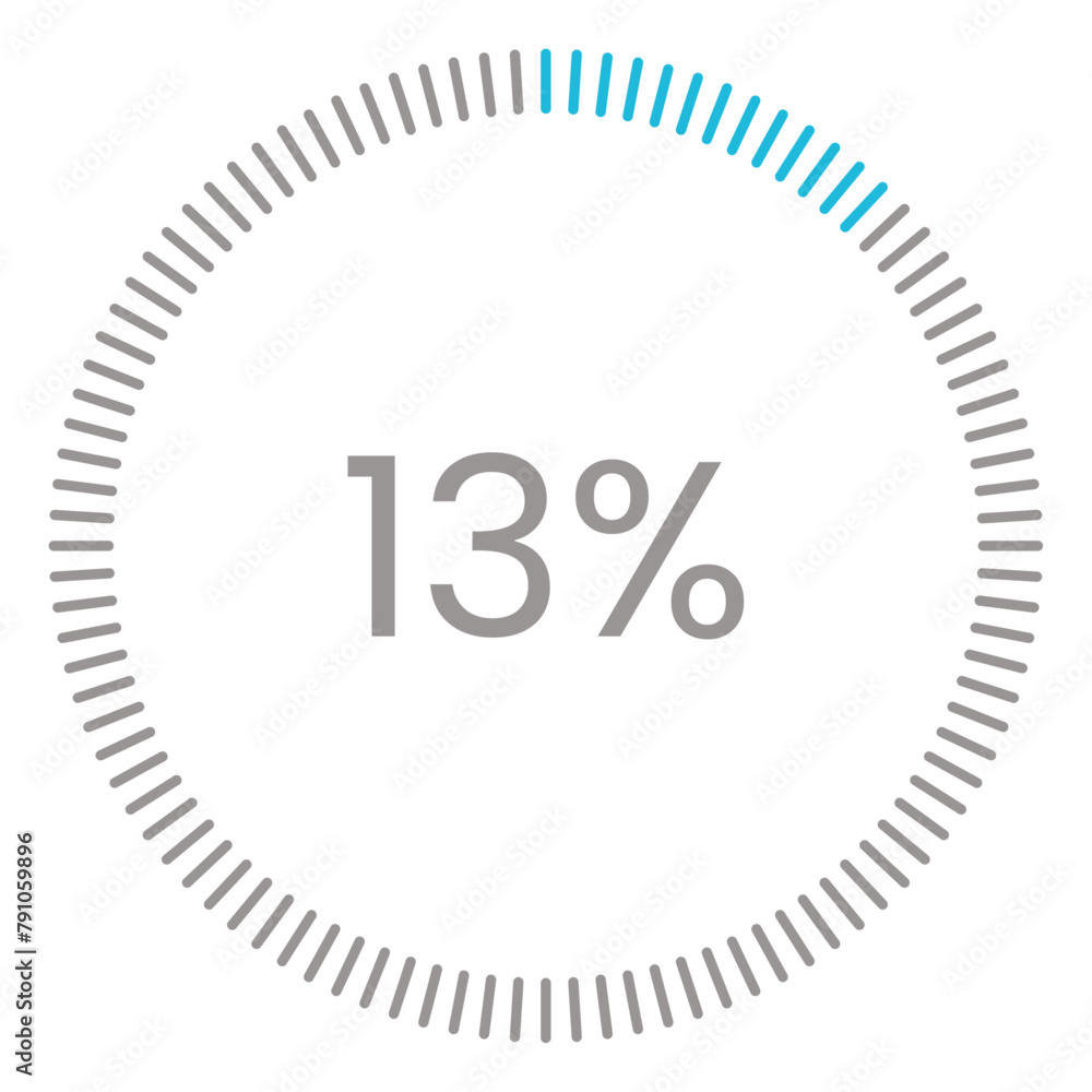 13% Loading. 13% circle diagrams Infographics vector, 13 Percentage ...
