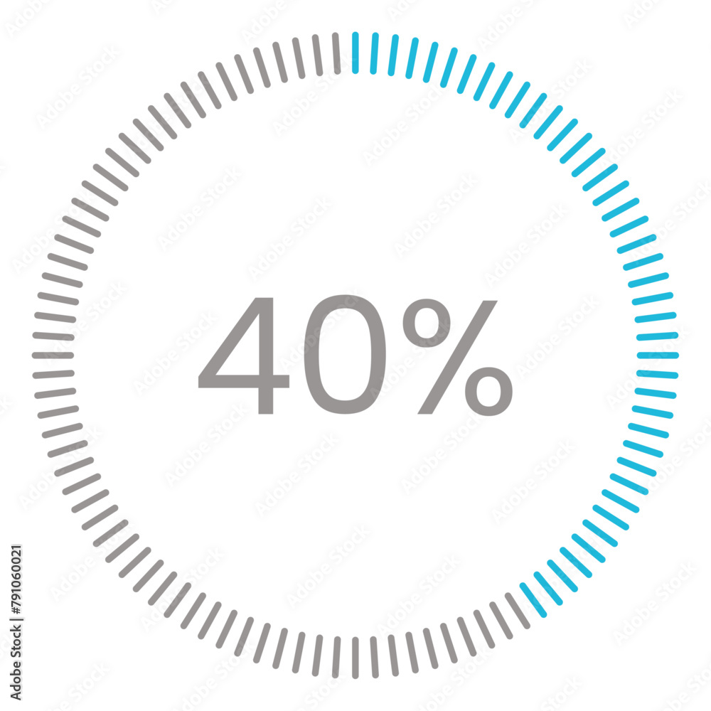 40% Loading. 40% circle diagrams Infographics vector, 40 Percentage ...