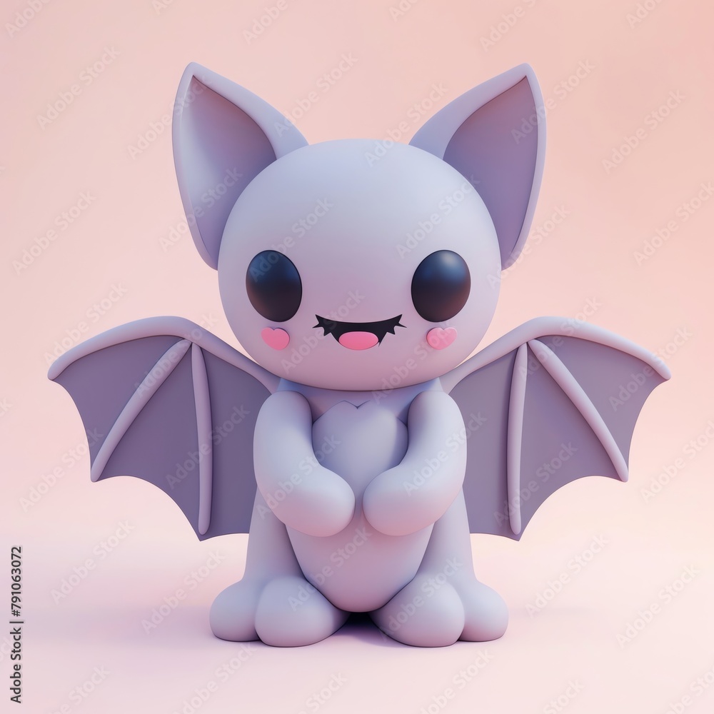 Adorable clay vampire, muted pastels, 3D clay icon, Blender 3d, matte ...