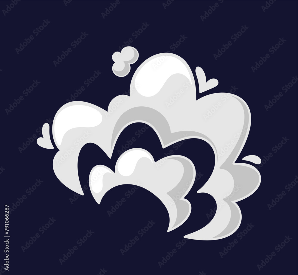 Cartoon Cloud Of Smoke, Vector Smog, Explosion, Traffic Or Cigarette ...