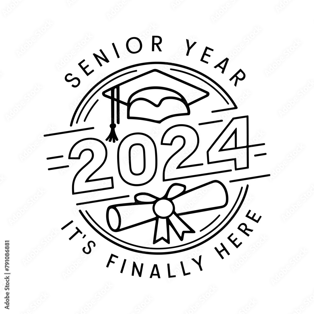 2024 graduation vector, 2024 senior year its finally here Stock ...