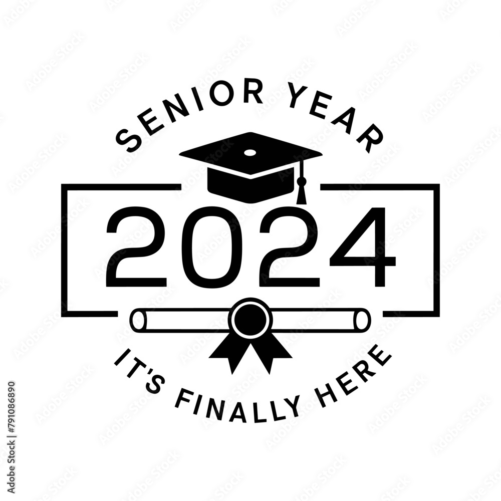 2024 graduation vector, 2024 senior year its finally here Stock Vector ...