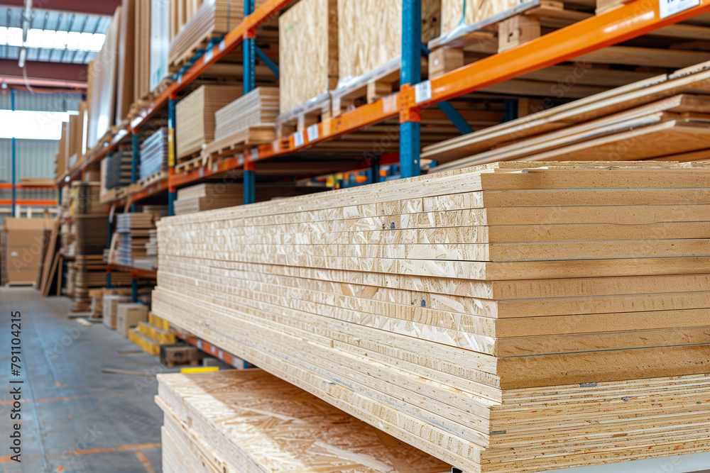 efficiency and organization of a hardware store warehouse, with stacks ...