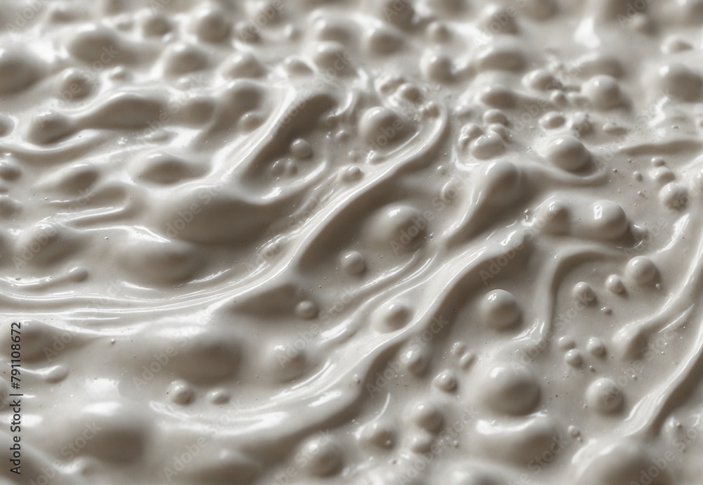 background with bubbles, 3d Surface texture of white yogurt, milk or ...