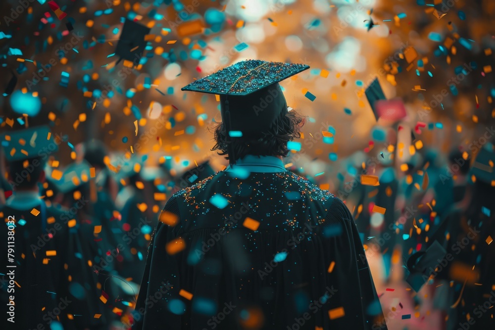 Happy university students graduation bachelors degree master phd campus ...